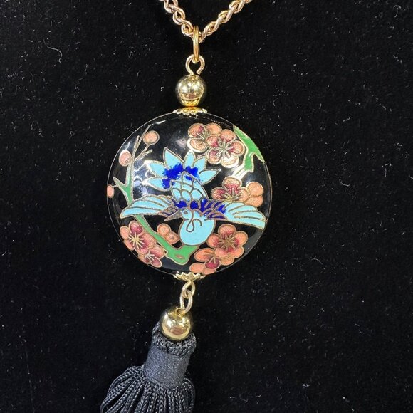 Jewelry | Vintage Cloisonne Pendant With Tassel Necklace | Poshmark